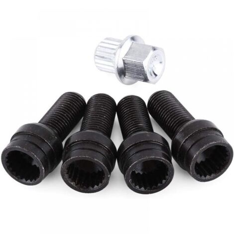 Dado per bullone ruota auto, 4 + 1 M14 x 1,5 mm, set di bulloni ruota e ...