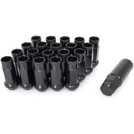 Dadi ruota aperti M12 x 1,5 da 48 mm con sede conica e controdado ...