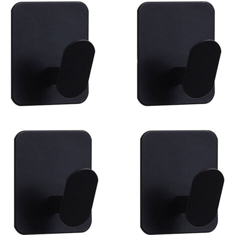 Ganci neri, 6 x 5 cm, set da 4, ganci adesivi senza foratura, ganci a ...