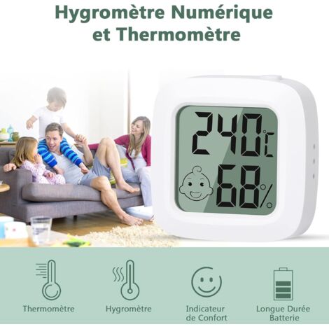 Juego de 2 termómetros e higrómetros digitales pequeños de alta ...