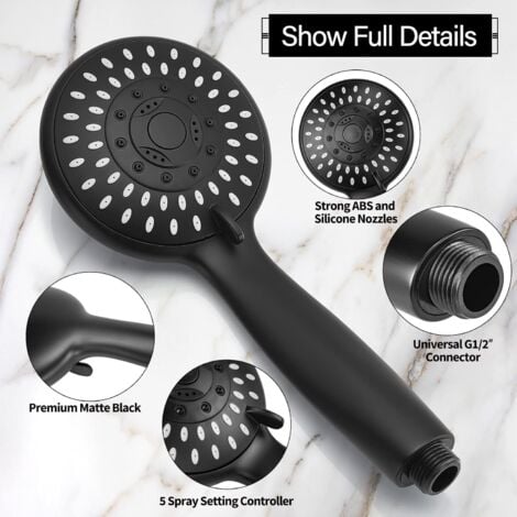 Ducha de mano de alta presión, potente flujo de agua a baja presión ...