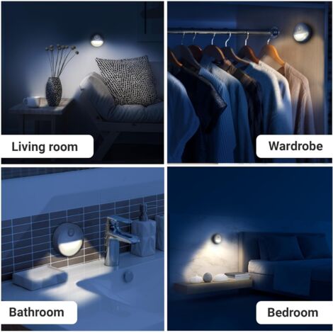 Luz nocturna LED con sensor de movimiento. Su luz tenue favorece el ...