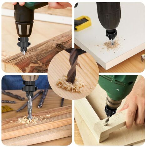 SHINING HOUSE 4-teiliges Kegel-Holzbohrer-Set mit Sechskantschaft, 6 ...