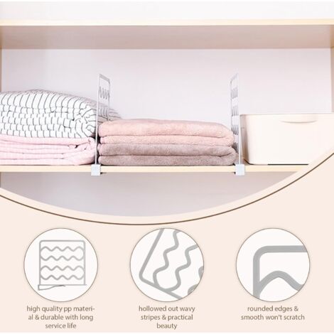 GABRIELLE 6 pezzi divisori per scaffali, ripiani in plastica per armadi ...