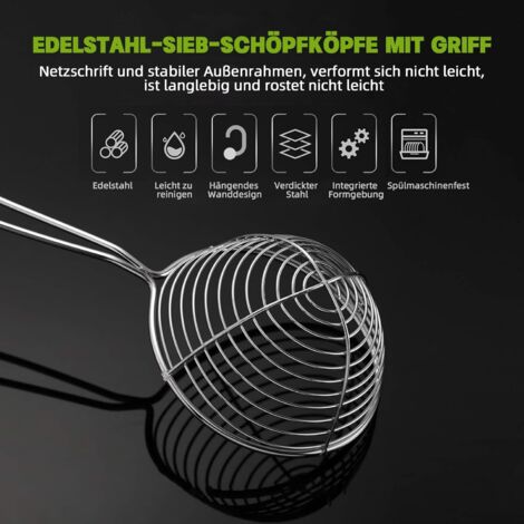 Set di 8 colini per fonduta, scolapasta da cucina in acciaio inox con ...
