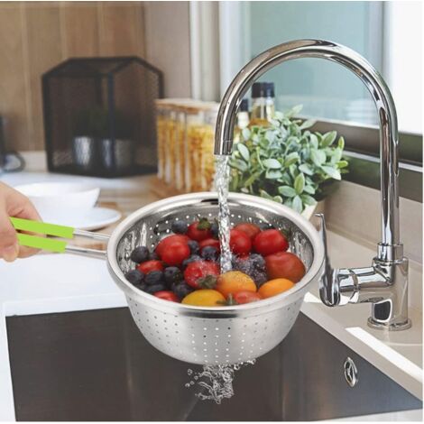 Colino forato in acciaio inox con manico lungo verde - Colino per uso ...