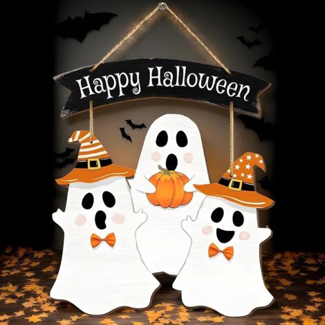 Letrero de Halloween para puerta - Bonito colgante de fantasma ...