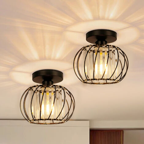 Ceiling Light Modern Geometric Slanted Stripe Matte Black 7 inch Wide 2 ...