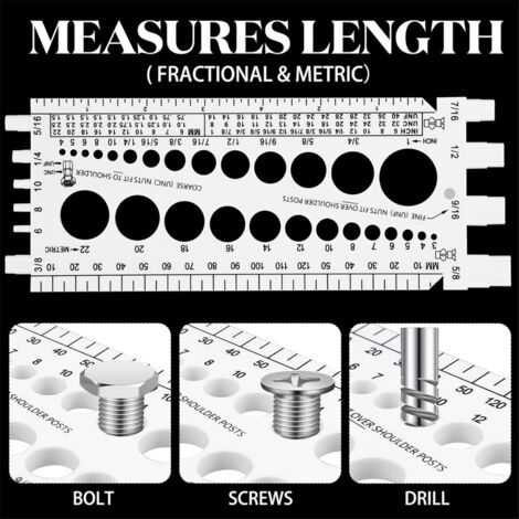 Probador de roscas para pernos y tuercas, medidor de roscas en pulgadas ...