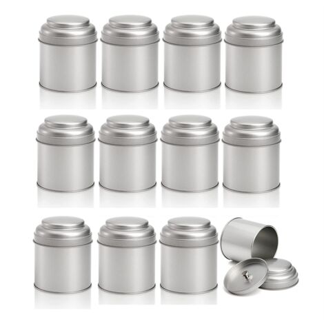 Lata de té de 12 piezas con tapa doble hermética, lata redonda de 8 oz ...