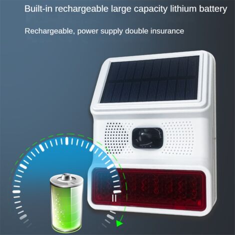 Alarma solar inalámbrica con luz estroboscópica y sonido, sirena ...