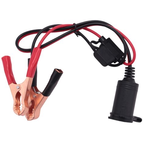 Adaptador hembra para encendedor de coche de 2 pies, 12 V/24 V, 15 A, pinzas de cocodrilo, cable ...
