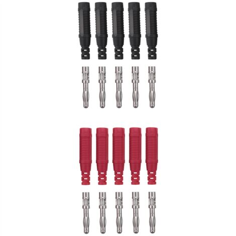 10 conectores macho tipo banana de 4 mm para multímetro.