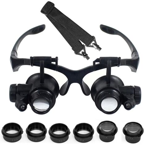 Lupa LED de doble ocular iluminada para joyeros, 10x, 15x, 20x y 25x.