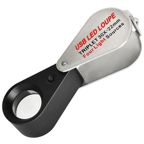 Lupa recargable de 13 LED con fuente de luz de cuatro colores y aumento ...