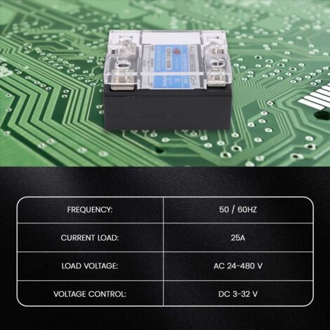 -1 D4825 Monofasico Macizo Rele Estado SSR 25A DC 3-32 V AC 24-480