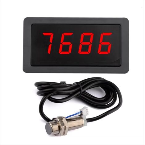 Tacómetro Digital LED de 9999 RPM, Medidor Velocidad Calibre 8-24 V CC ...