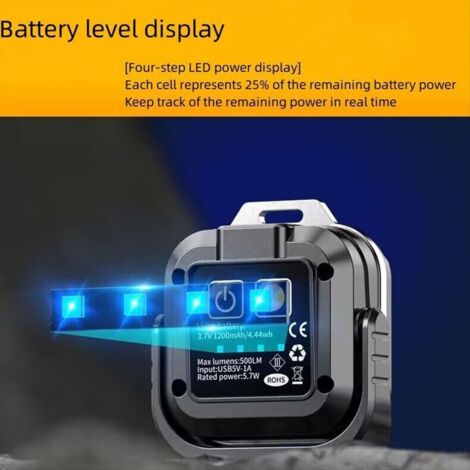 Mini Luz de Trabajo LED, 1200mAh Luces Magnéticas Recargables ...