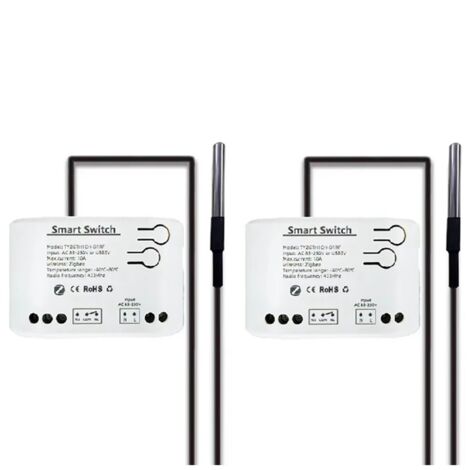 2 Interruptores Inteligentes Tuya Zigbee con Sensor de Temperatura ...