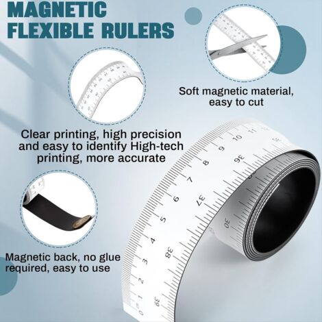 Regla Magnética Flexible de 39,37 Pulgadas con Cinta Métrica en y ...