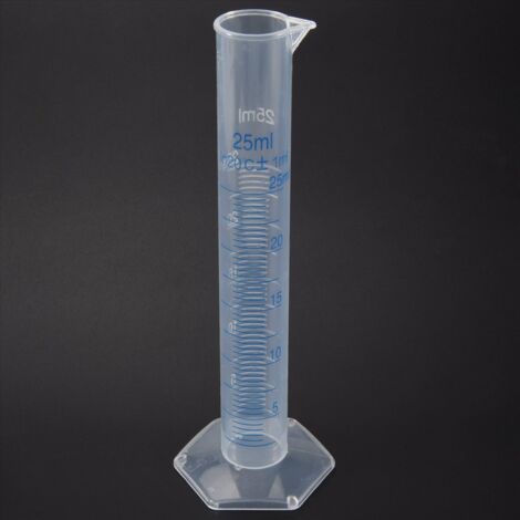 Probeta graduada de plástico para laboratorio (25 ml)