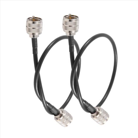 Paquete de 2 cables de antena para radio CB de 50 cm, conector PL259 ...