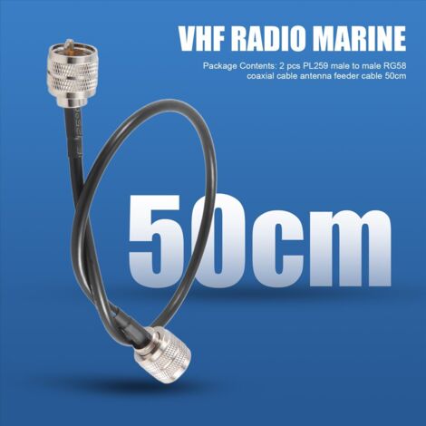 Paquete de 2 cables de antena para radio CB de 50 cm, conector PL259 ...