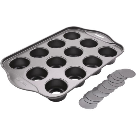 Molde para mini cheesecake de 12 cavidades con 12 bases desmontables