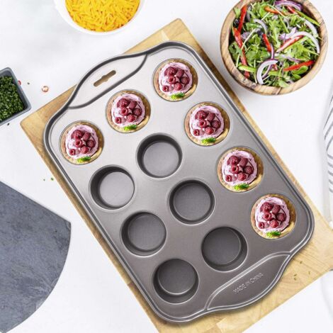 Molde para mini cheesecake de 12 cavidades con 12 bases desmontables