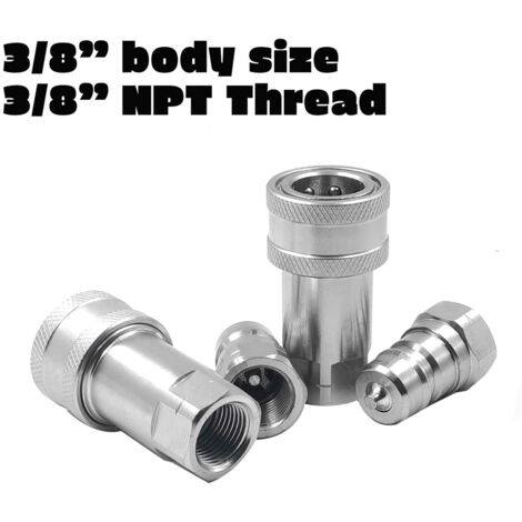Juego de acoplamiento rápido hidráulico ISO7241-1A con rosca NPT de 3/8 ...