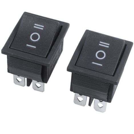 5 unidades de interruptor basculante DPDT de 6 pines, color negro, con ...