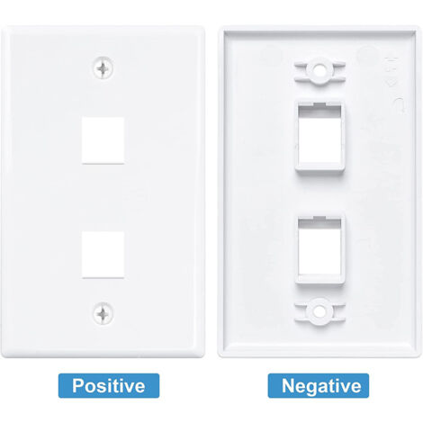 Paquete de 2 placas de pared Ethernet de 2 puertos, conector de pared ...
