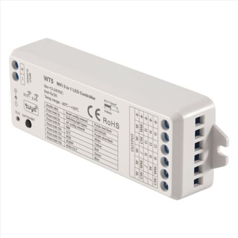 Controlador LED Tuya 5 en 1 con atenuador CCT, RGB, RGBW, RGBWW, RGBCCT ...