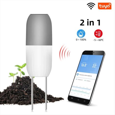 Sensor inteligente de temperatura y humedad del suelo Tuya con conexión ...