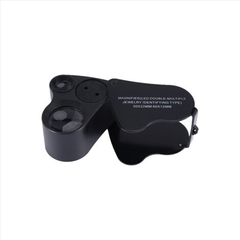 Lupa LED, lupa de joyero iluminada de 30x/60x, lupa plegable de metal ...