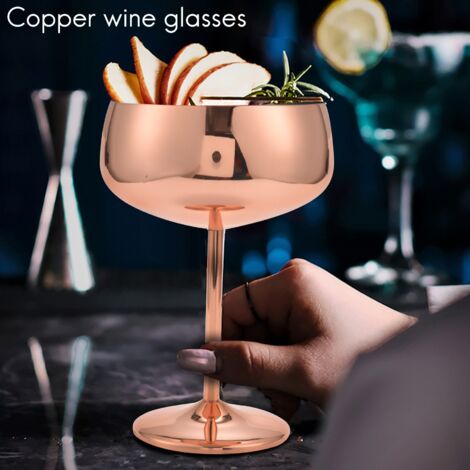 Juego de 2 copas de champán Copper Coupe de acero inoxidable estilo ...