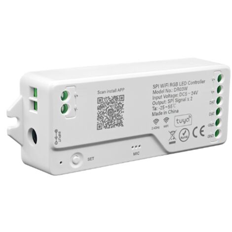 Controlador LED RGB Tuya Wifi SPI para asistencia