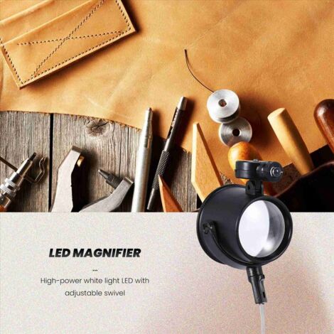 Lupa iluminada 15X / Lupa ocular LED para reparar relojes y gemas