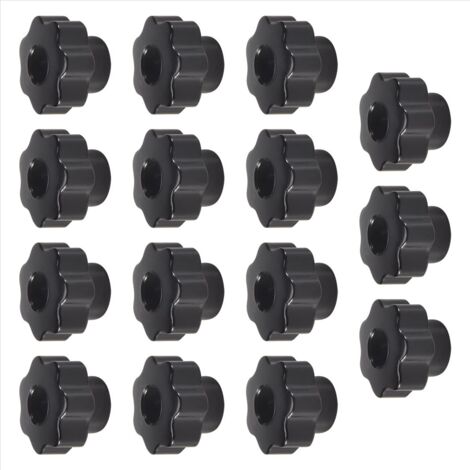 Juego de 15 tuercas de sujeción con pomo de estrella M6 para orificio pasante, de latón, rosca ...