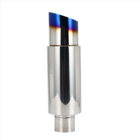 Car Universal Stainless Steel Rear Exhaust Pipe Muffler 370mm Blue