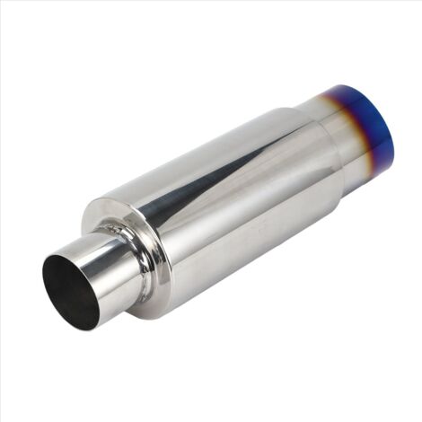 Car Universal Stainless Steel Rear Exhaust Pipe Muffler 370mm Blue