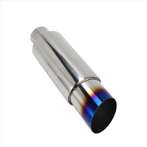 Car Universal Stainless Steel Rear Exhaust Pipe Muffler 370mm Blue
