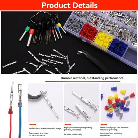 Kit de 24 Tipos Conectores Terminales Cables Eléctricos para Automóvil ...