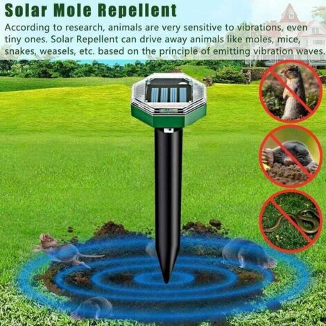 GABRIELLE Solar-Ultraschall-Maulwurfabwehr 8 Stück, Solar-Ultraschall ...