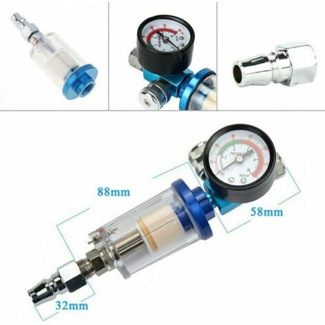 Pneumatische Spritzreglerpistole, 1/4-Zoll-Manometer mit Inline ...