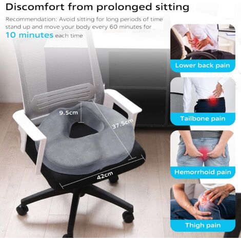 Ergonomisches Steißbeinkissen – Bürostuhlkissen aus Memory-Schaum ...