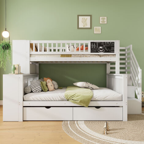 Litera 90x200/140x200 cm diseño minimalista en madera con almacenaje y ...
