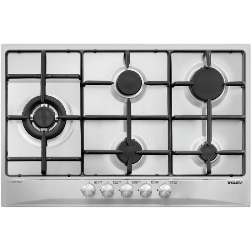 Table de cuisson Glem Gas GT85TIX Inox Encastrable 75 cm 5 feux