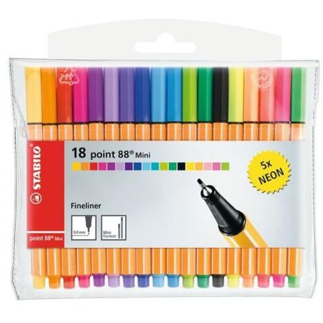 STABILO point 88 Mini stylo fin Multicolore 18 pièce(s)