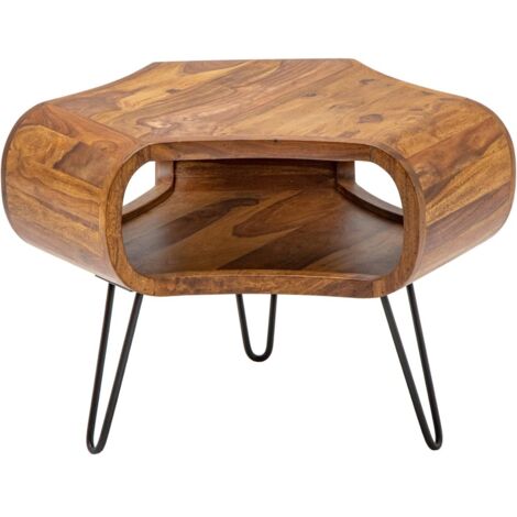 Table basse rétro 70 cm en bois de sheesham et palissandre avec pieds ...